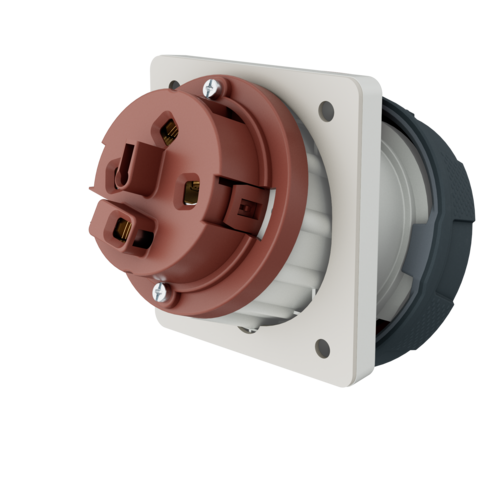 Panel mounted socket 205A