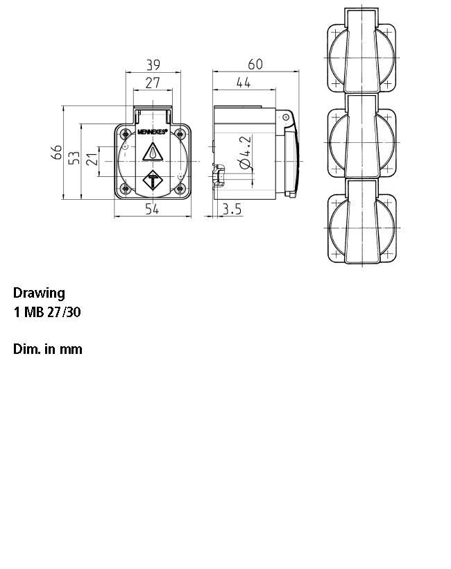 Grounding-type wall mounted socket 10121