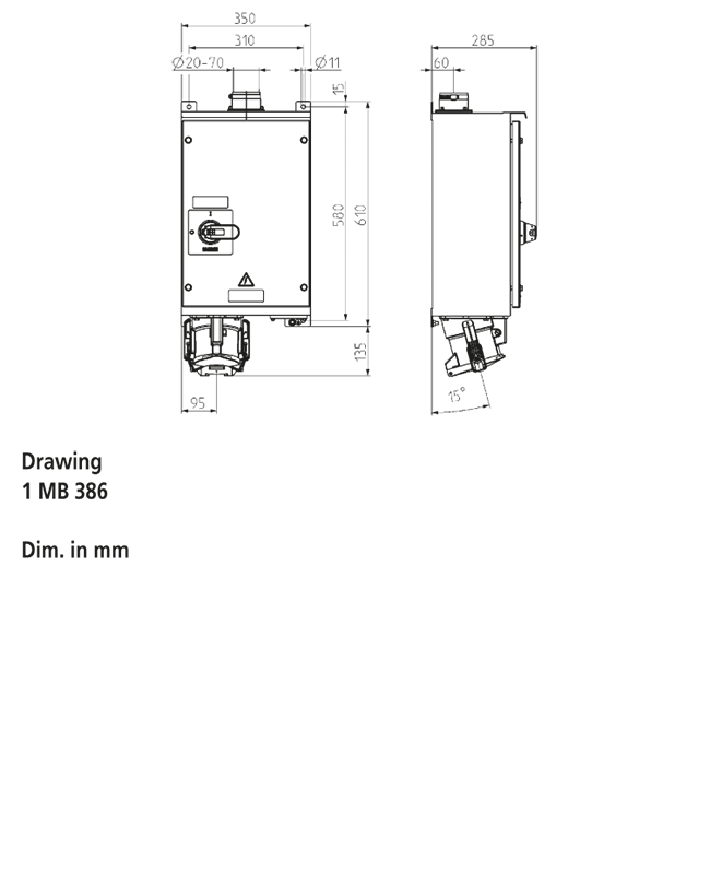 Wall mounted socket DUO 75236